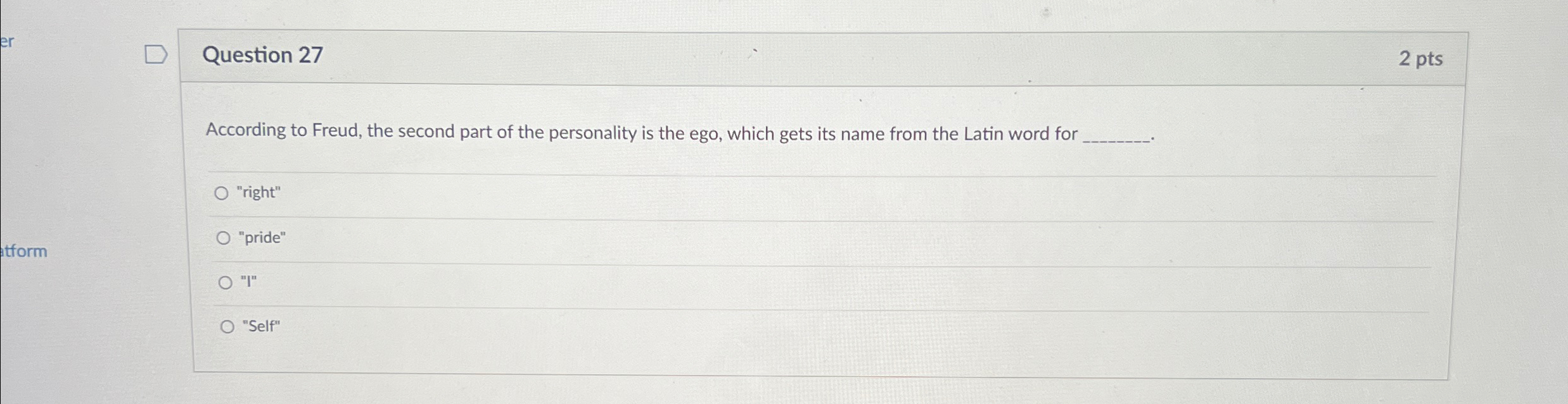 Solved Question 272 ﻿ptsAccording to Freud, the second part | Chegg.com