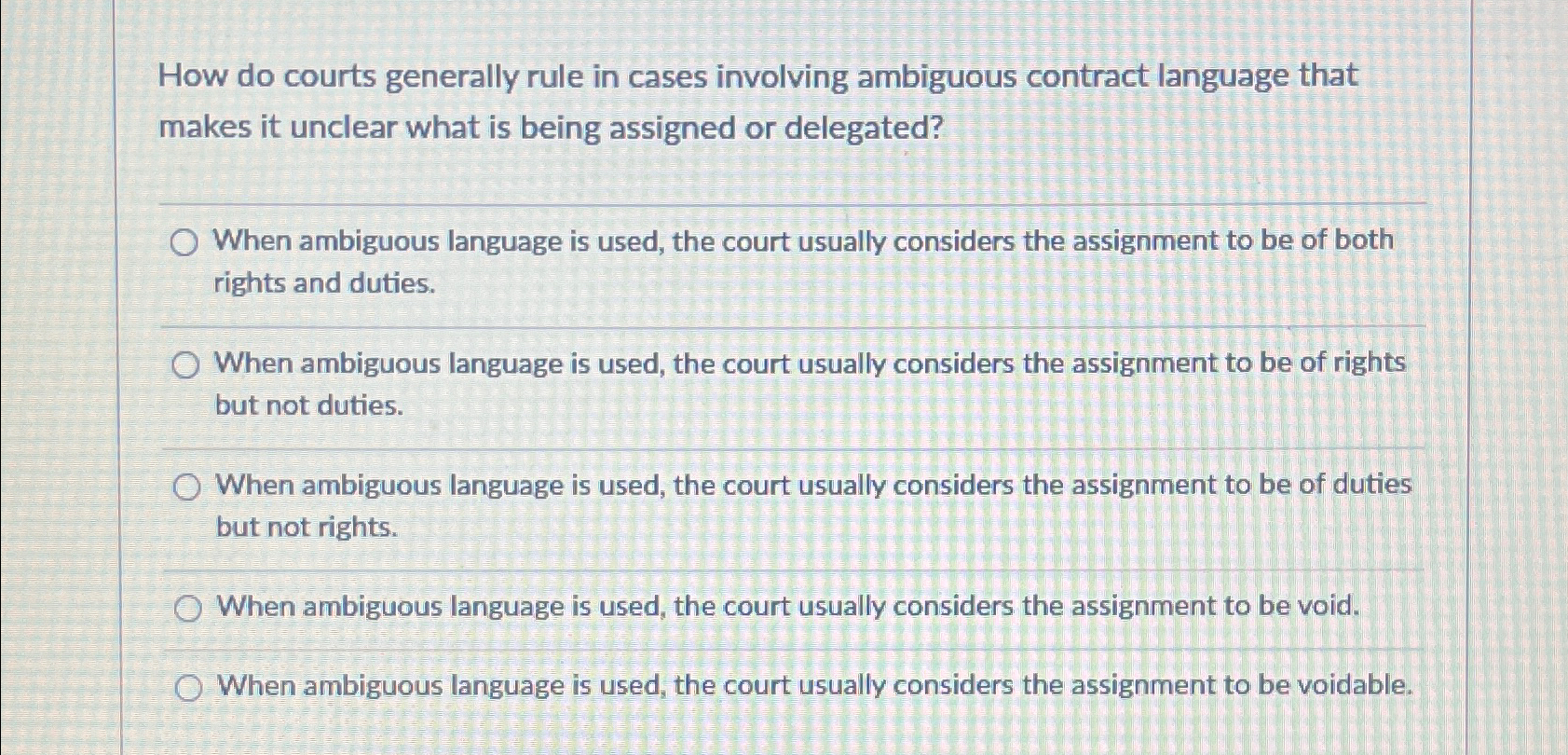 Solved How do courts generally rule in cases involving | Chegg.com