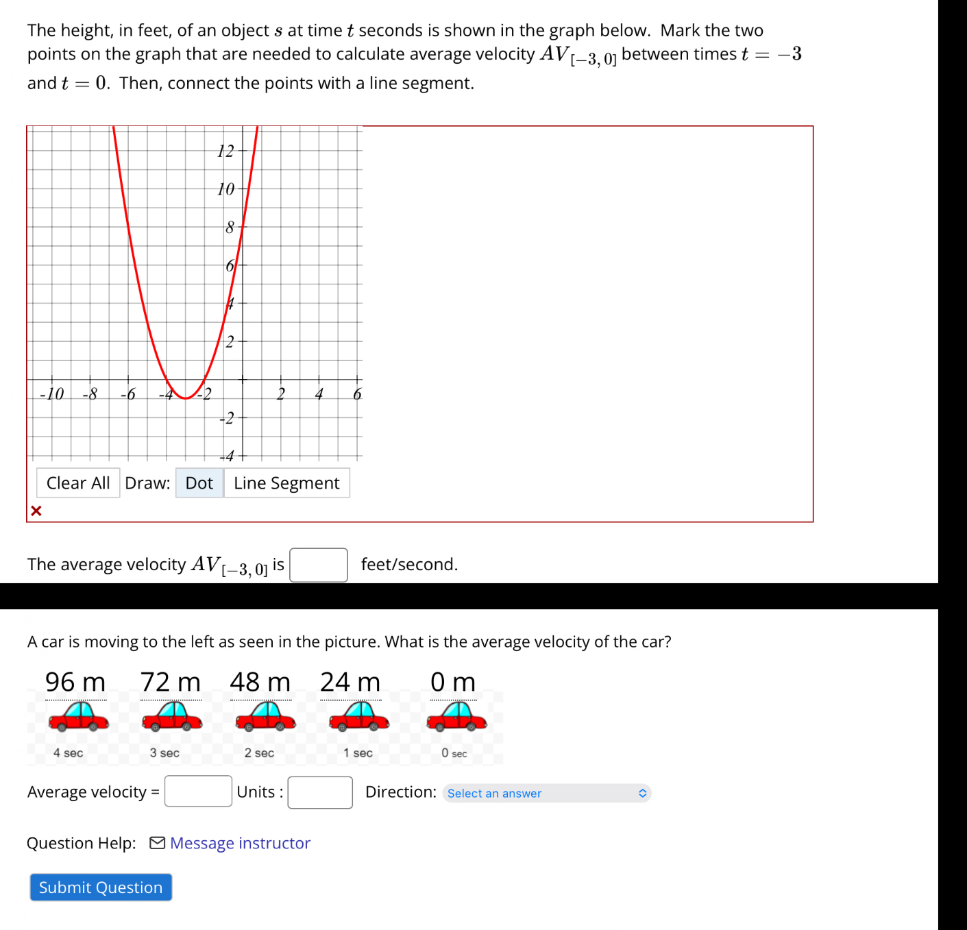 Solved The height, in feet, of an object s ﻿at time t | Chegg.com