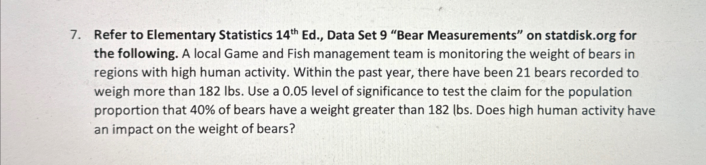 Solved Refer to Elementary Statistics 14th ﻿Ed., ﻿Data Set | Chegg.com