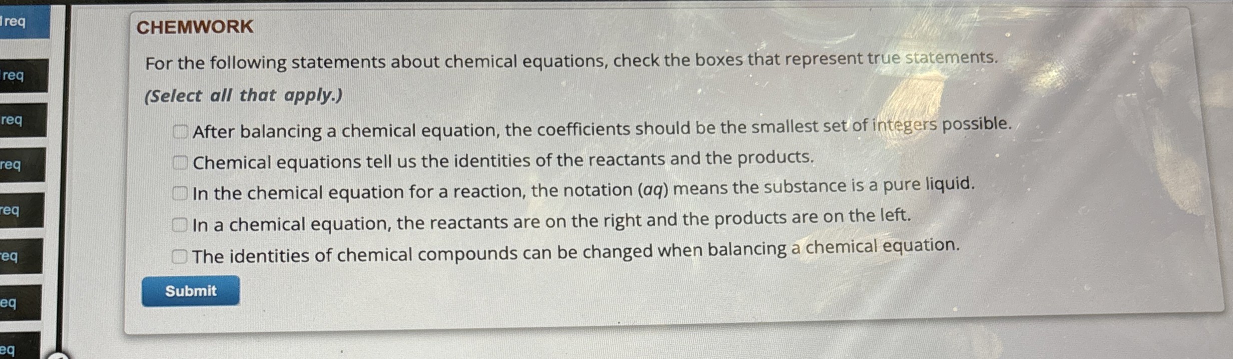 Solved CHEMWORKFor the following statements about chemical | Chegg.com
