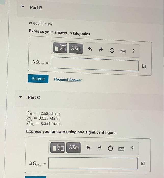 Solved Consider the following reaction: Part A I2( g)+Cl2( | Chegg.com