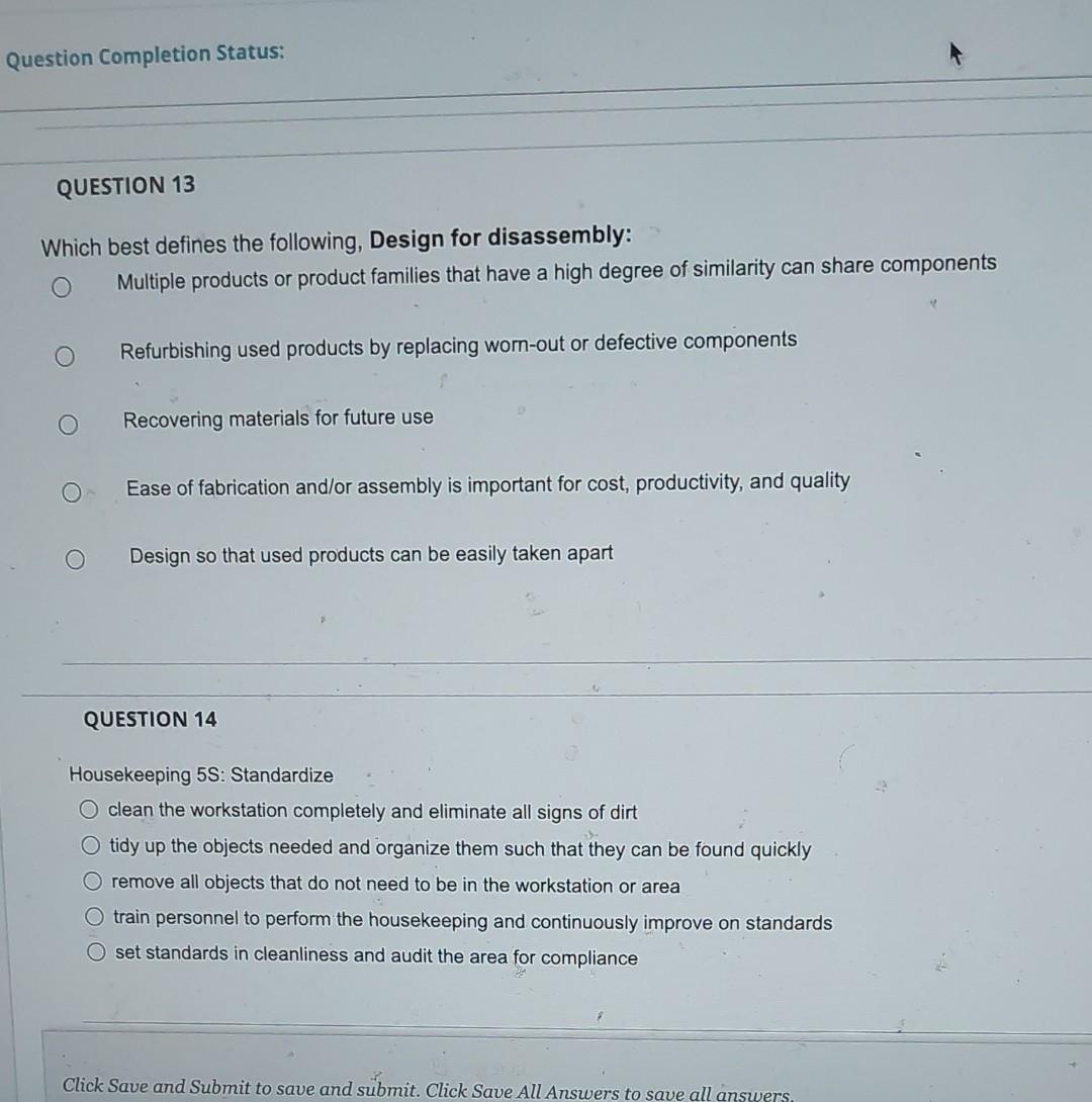 Solved Which best defines the following, Design for | Chegg.com