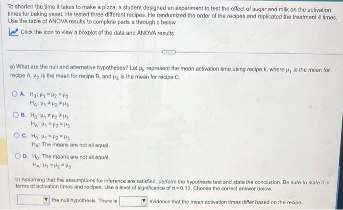 Solved To shorten the time it takes to make a pizza, a | Chegg.com