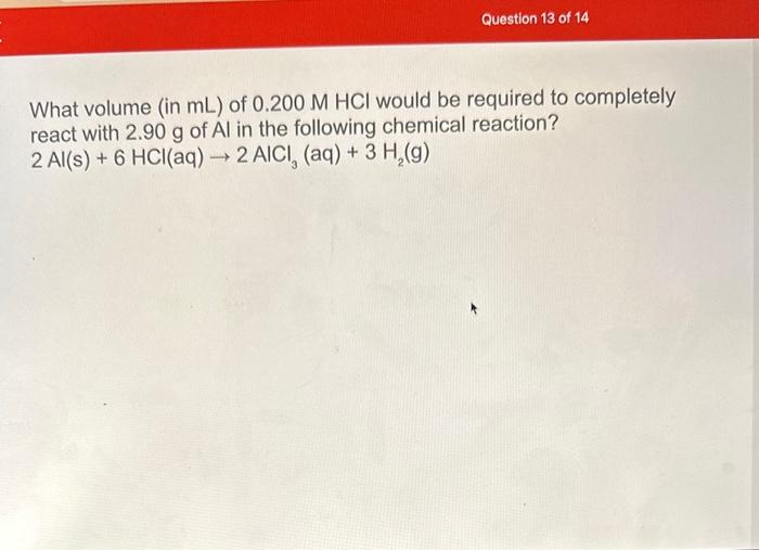 Solved What volume (in mL ) of 0.200MHCl would be required | Chegg.com