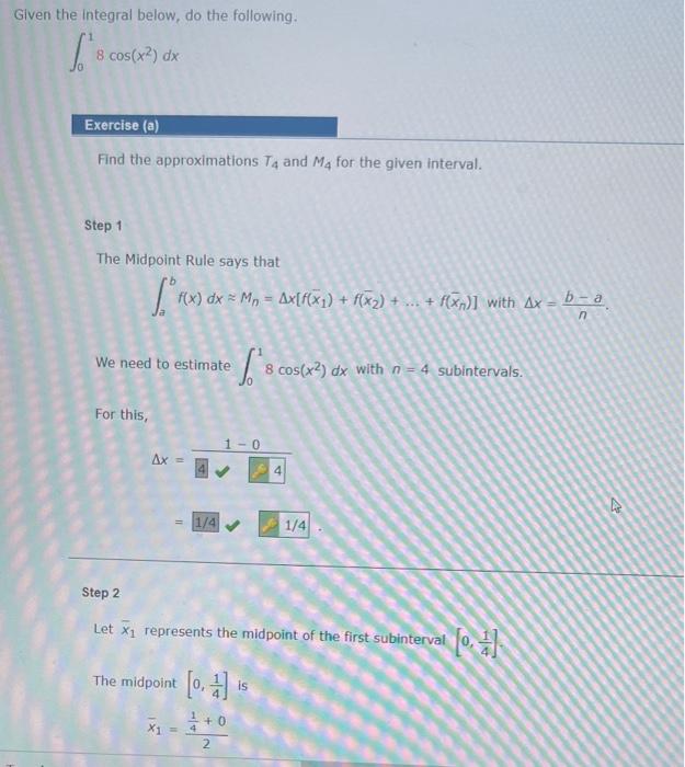 Solved Given the integral below, do the following. I 3 costa | Chegg.com