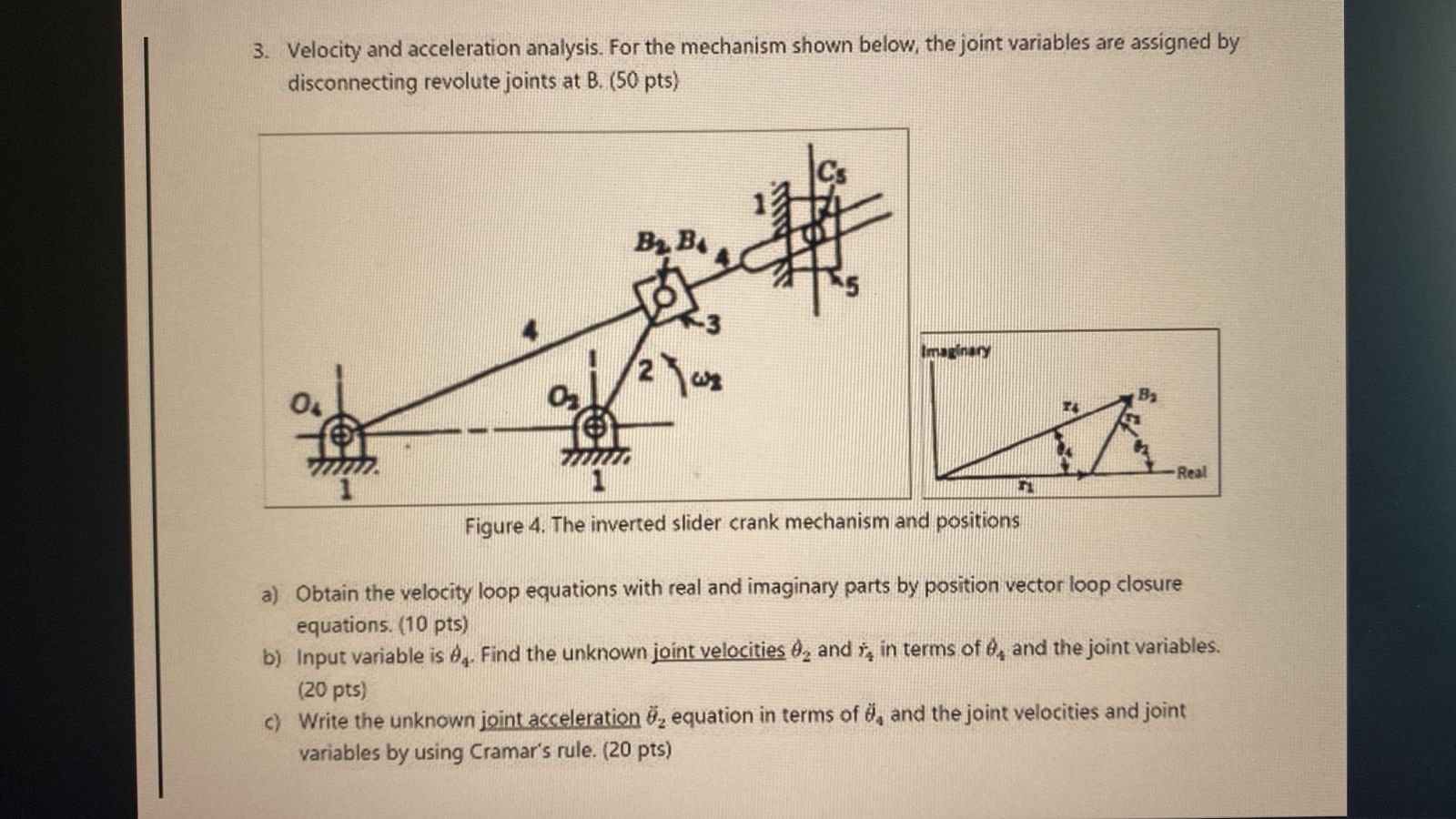 Solved Velocity and acceleration analysis. For the mechanism | Chegg.com