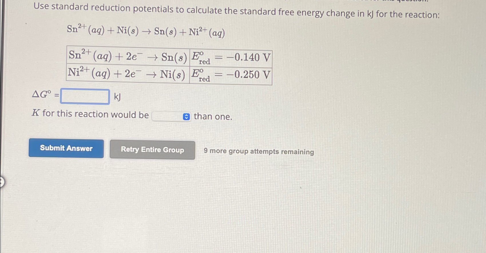Solved Use Standard Reduction Potentials To Calculate The