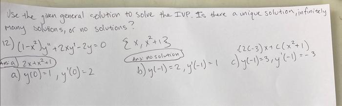 Solved Use the given general colution to solve the IVP. Is | Chegg.com