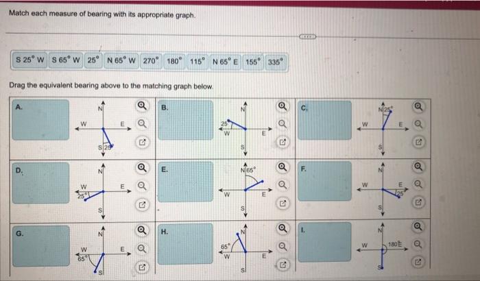 Solved Match each measure of bearing with its appropriate | Chegg.com