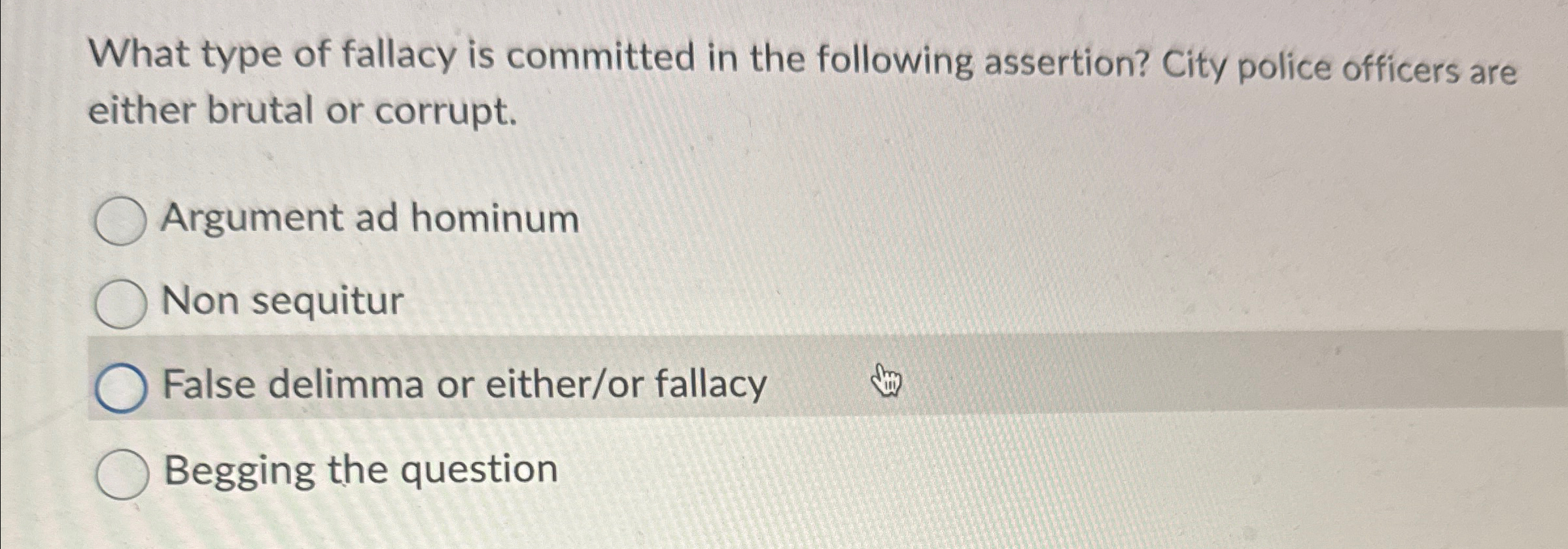 Solved What type of fallacy is committed in the following | Chegg.com