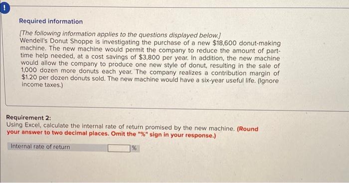 Solved Required information [The following information | Chegg.com