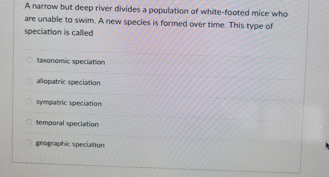 Solved A narrow but deep river divides a population of | Chegg.com