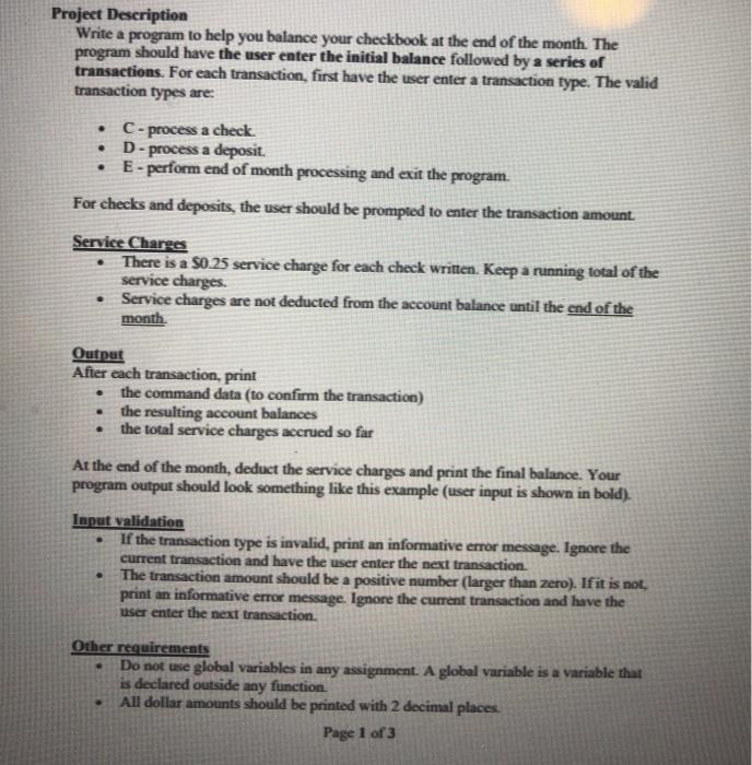 Solved Project Description Write a program to help you | Chegg.com Solved Project Description Write a program to help you | Chegg.com