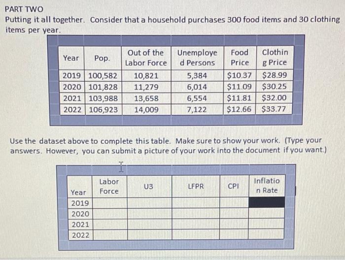 Solved PART TWO Putting it all together. Consider that a | Chegg.com