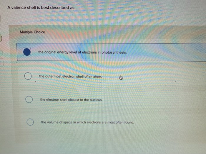 Solved A valence shell is best described as Multiple Choice | Chegg.com