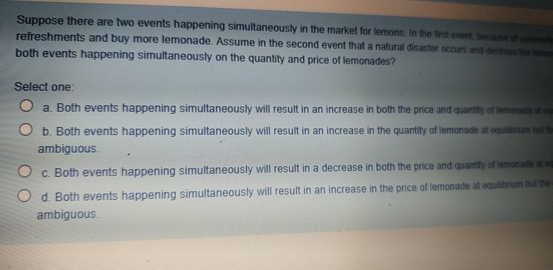 Solved Suppose there are two events happening simultaneously | Chegg.com