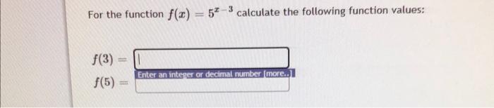 Solved For the function f(x)=5x−3 calculate the following | Chegg.com