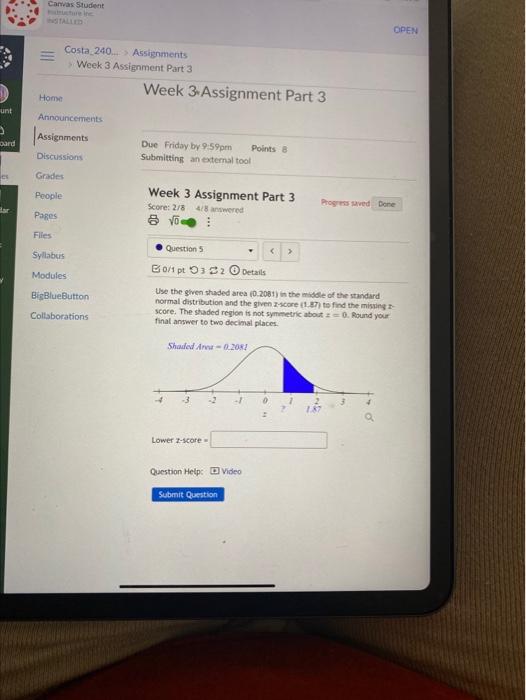 Solved Week 3 Assignment Part 3 Progress saved Done Score: | Chegg.com