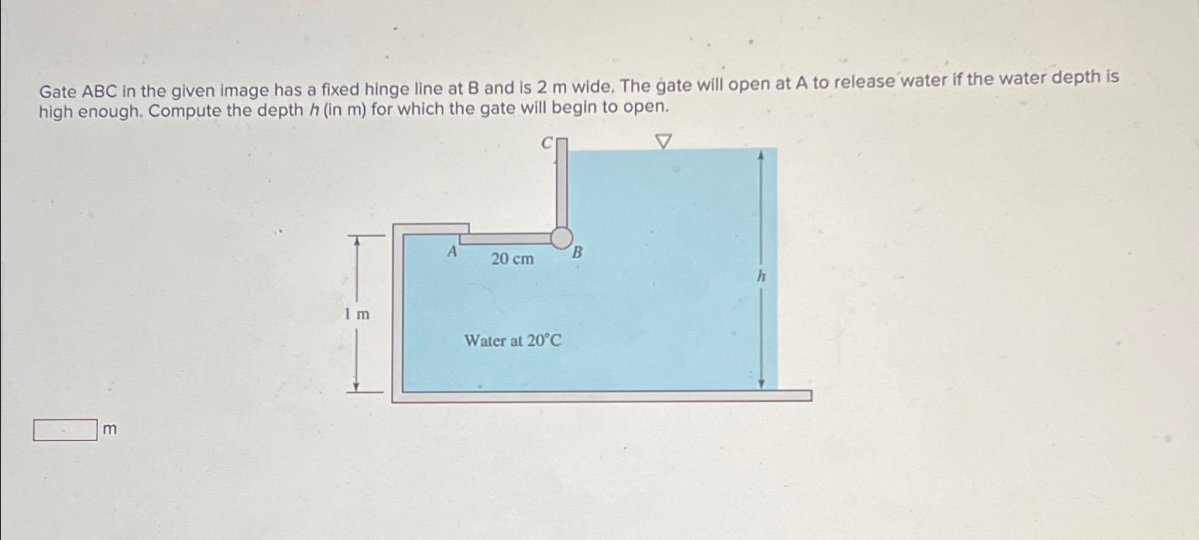 Solved Gate ABC in the given image has a fixed hinge line at | Chegg.com