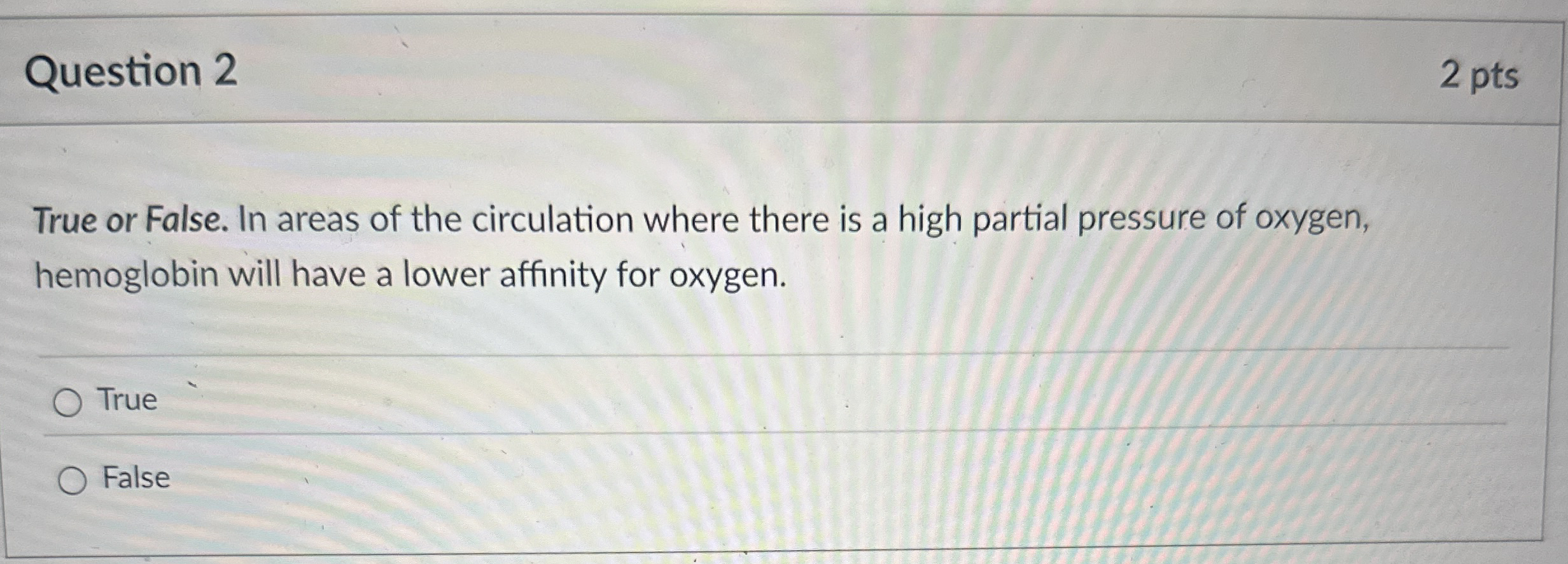 Solved Question 22 ﻿ptsTrue or False. In areas of the | Chegg.com