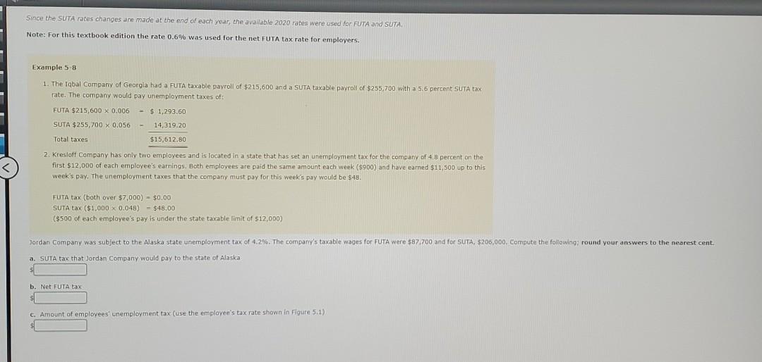 Solved Since the SUTA rates changes are made at the end of | Chegg.com