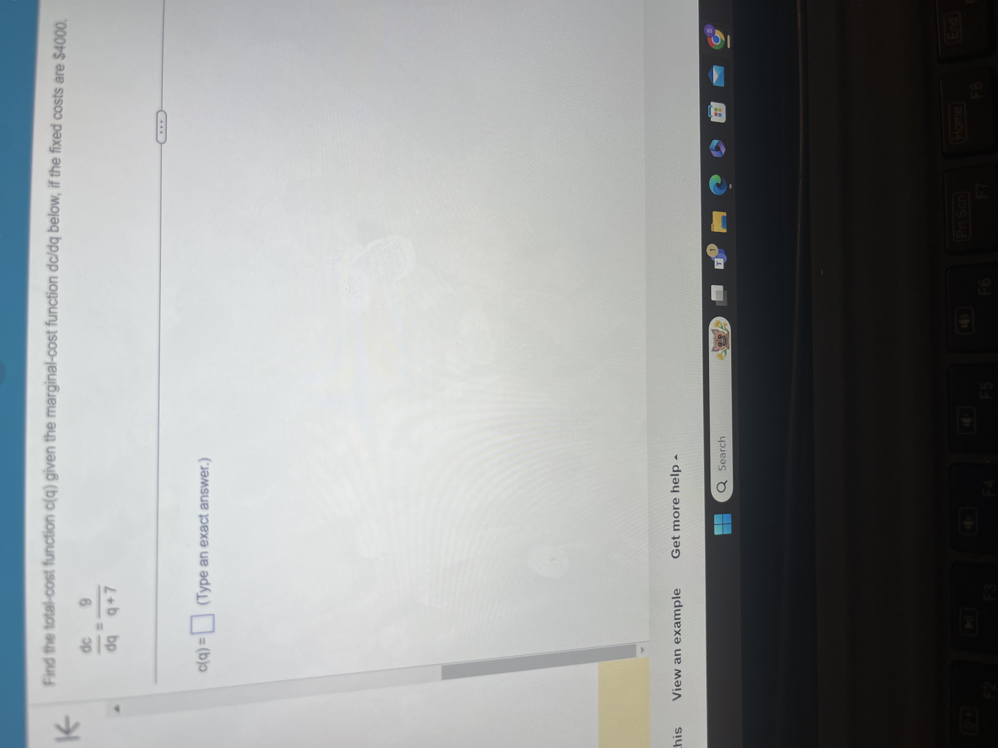 Solved Find the total-cost function c(q) ﻿given the | Chegg.com