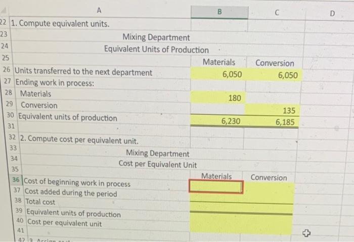 Solved Excel SIM: Process Costing using the Weighted-Average | Chegg.com