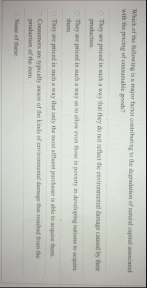 Solved Which of the following is a major factor contributing | Chegg.com