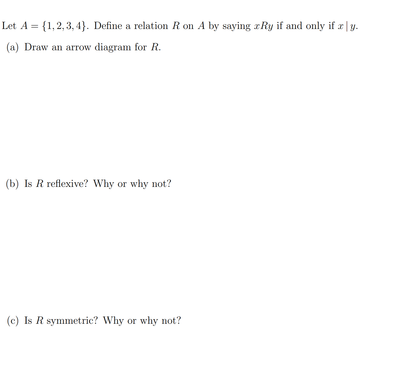 Solved Let A={1,2,3,4}. ﻿Define a relation R ﻿on A ﻿by | Chegg.com
