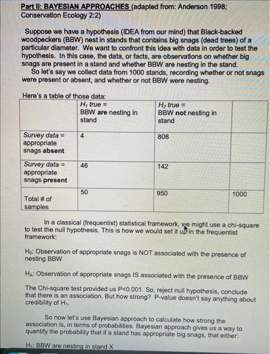 Part II: BAYESIAN APPROACHES (adapted from: Anderson | Chegg.com