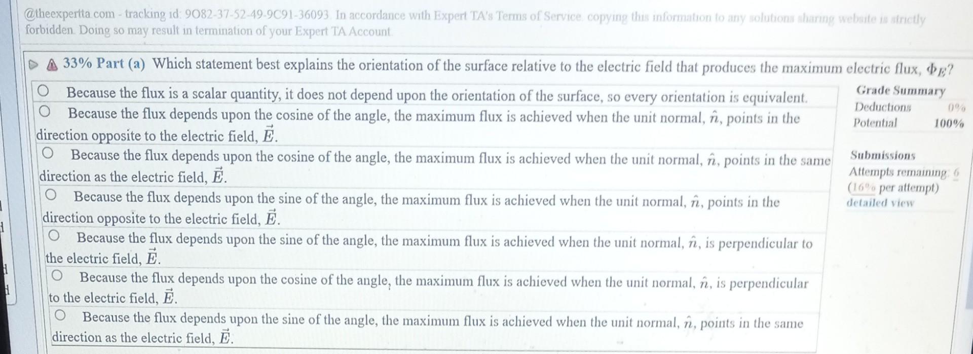 Solved (7\%) Problem 9: A planar surface has area A and unit | Chegg.com