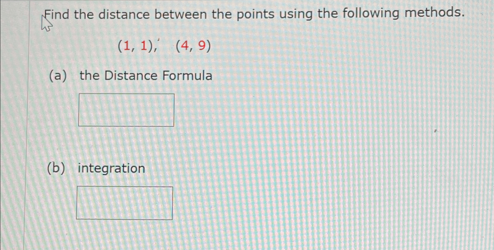 Solved Find the distance between the points using the | Chegg.com