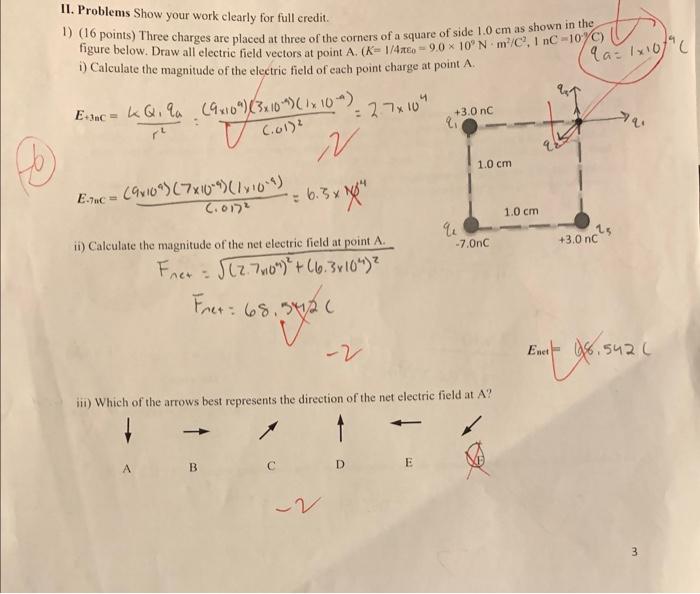 Solved I1. Problens Show your work clearly for full credit. | Chegg.com