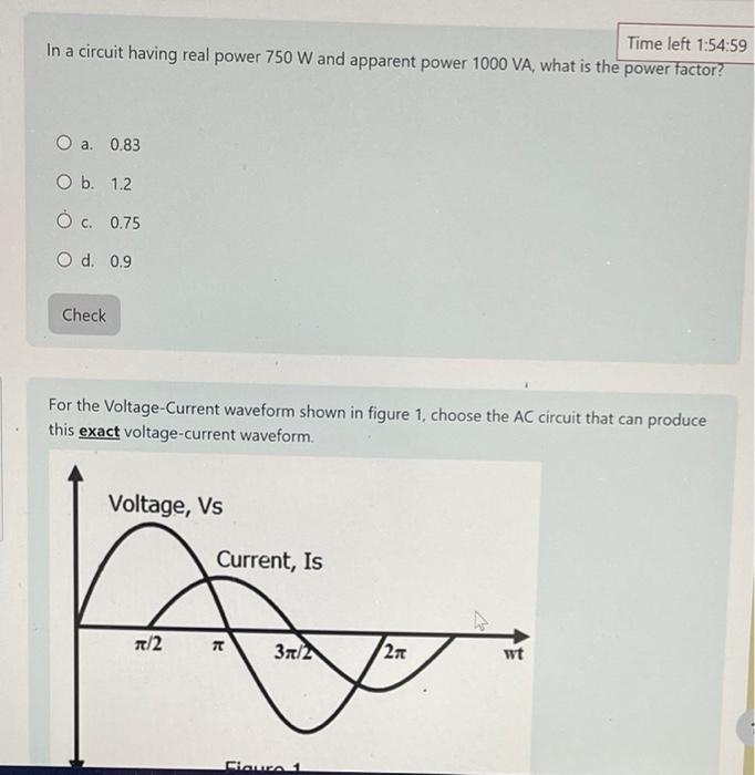 The power factor of a inductive load is: a. Leading | Chegg.com