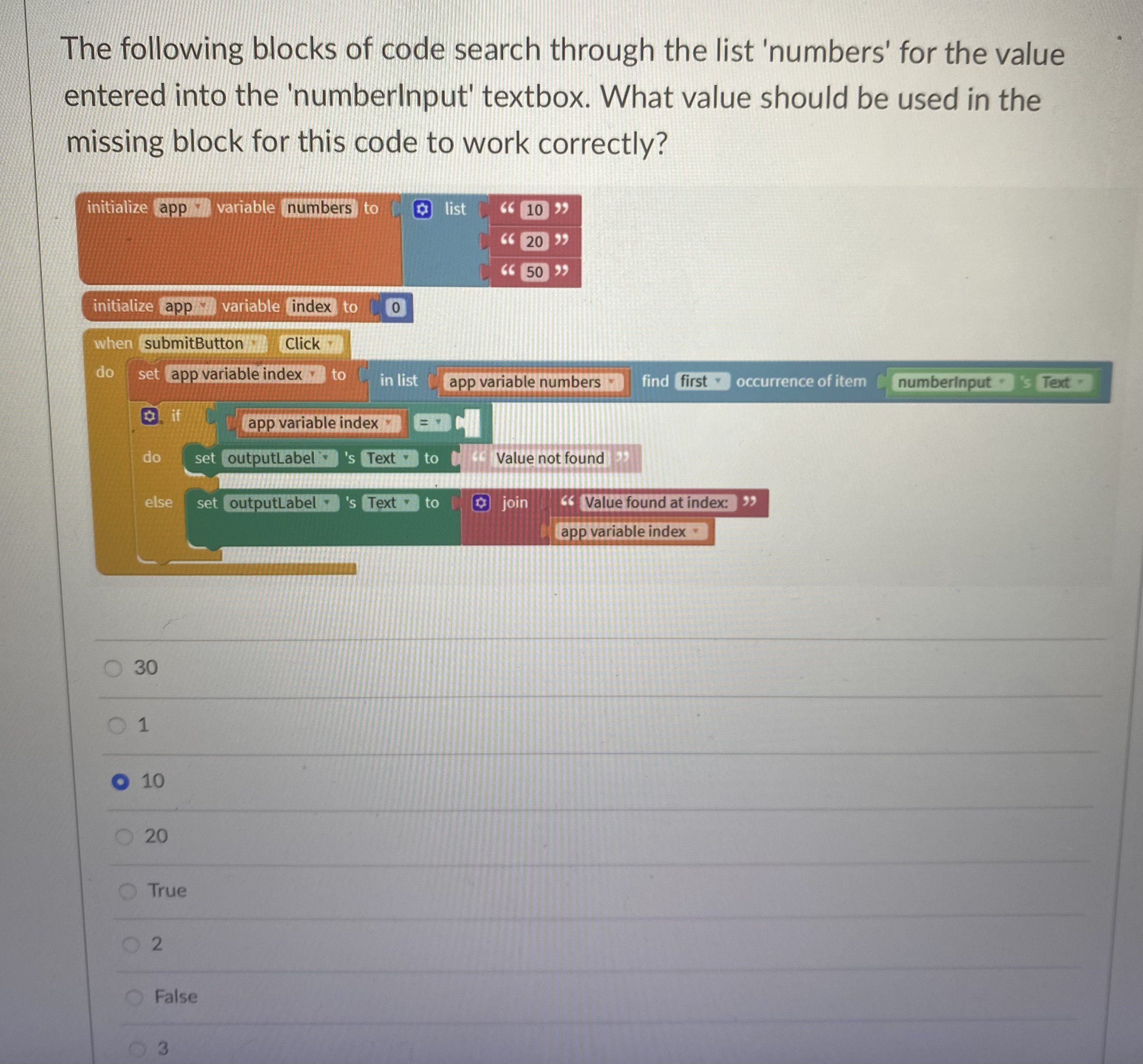 Solved The following blocks of code search through the list | Chegg.com