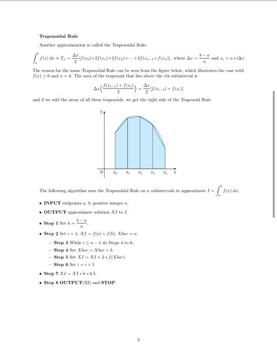 Solved Numerical Approximation of Integrals We often need to | Chegg.com