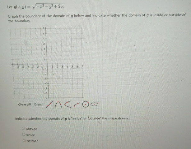 Solved Let g(x,y)=-x2-y2+252.Graph the boundary of the | Chegg.com
