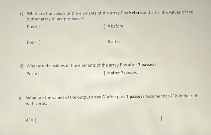 1. Assume that the counting sort algorithm is applied | Chegg.com