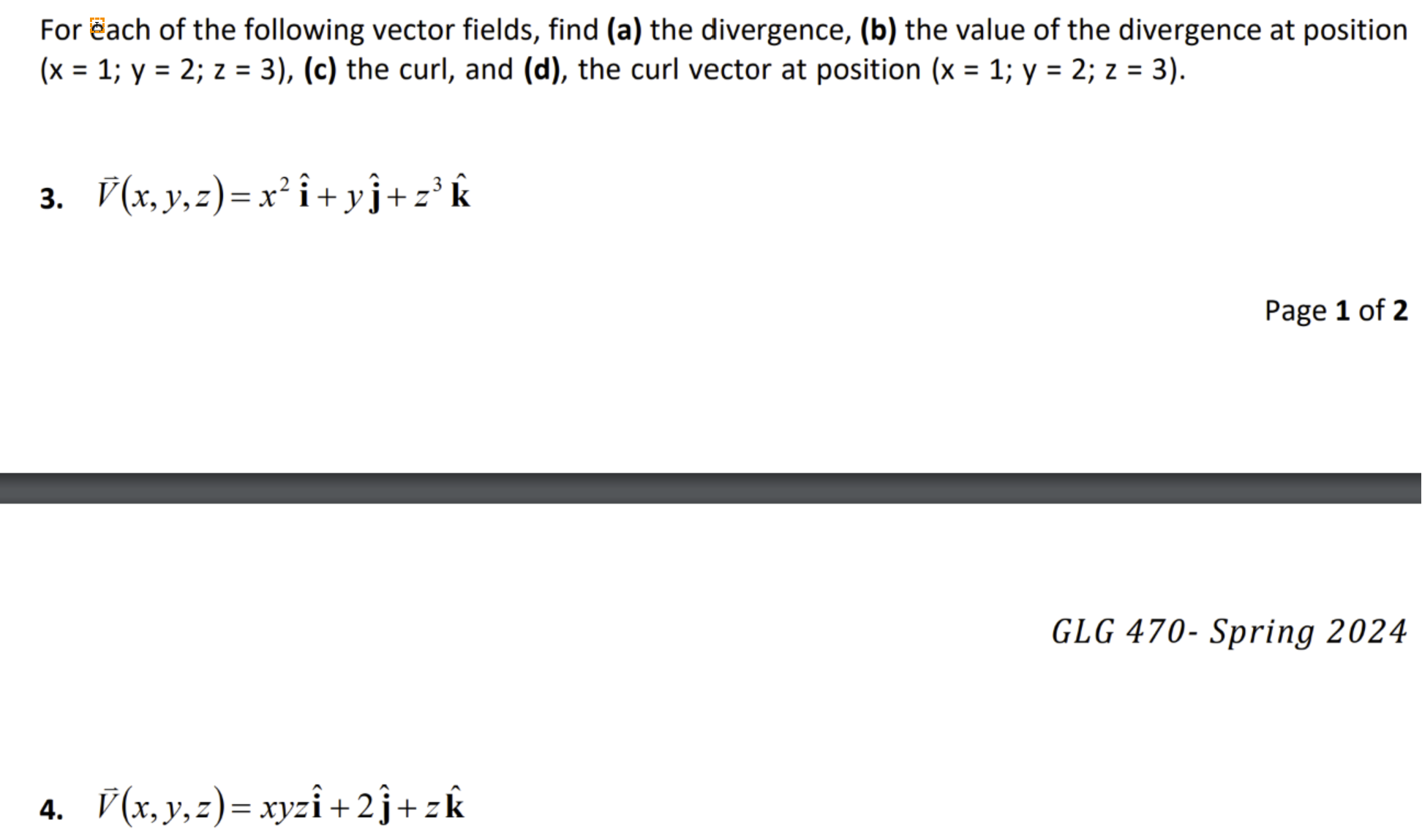 Solved For Each Of The Following Vector Fields Find A 