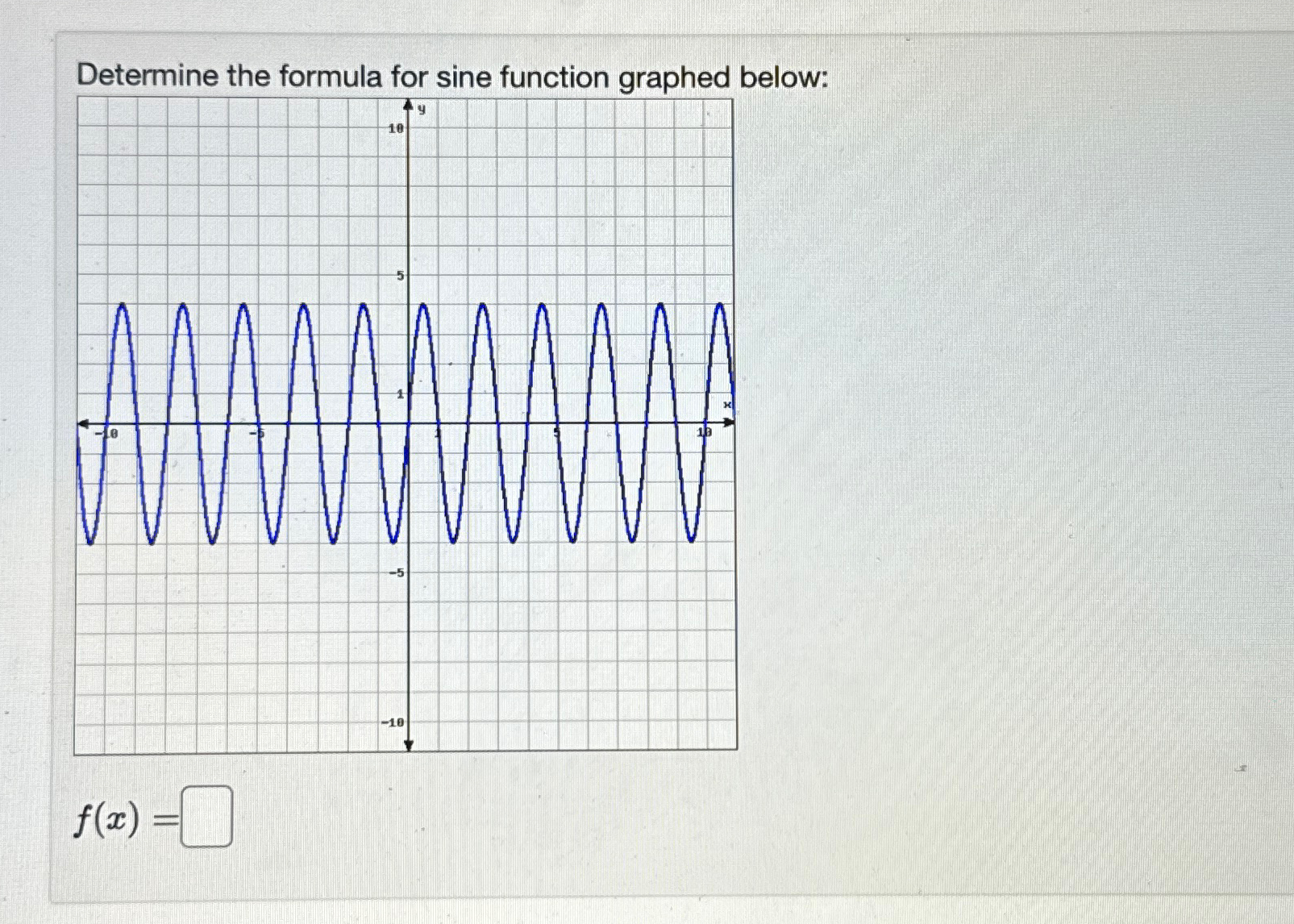 Solved Determine the formula for sine function graphed | Chegg.com