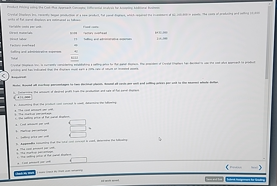 Solved Product Pricing using the Cost-Plus Approach | Chegg.com