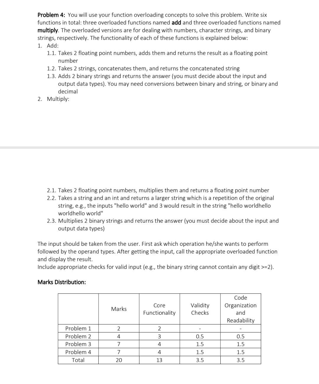 Solved Problem 4: You will use your function overloading | Chegg.com