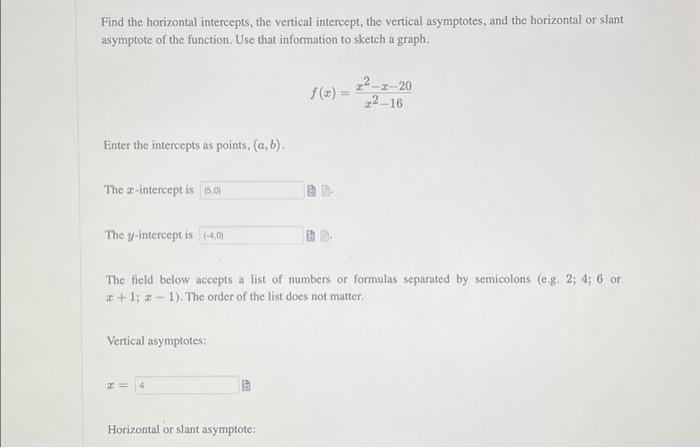 Solved Find the horizontal intercepts, the vertical | Chegg.com