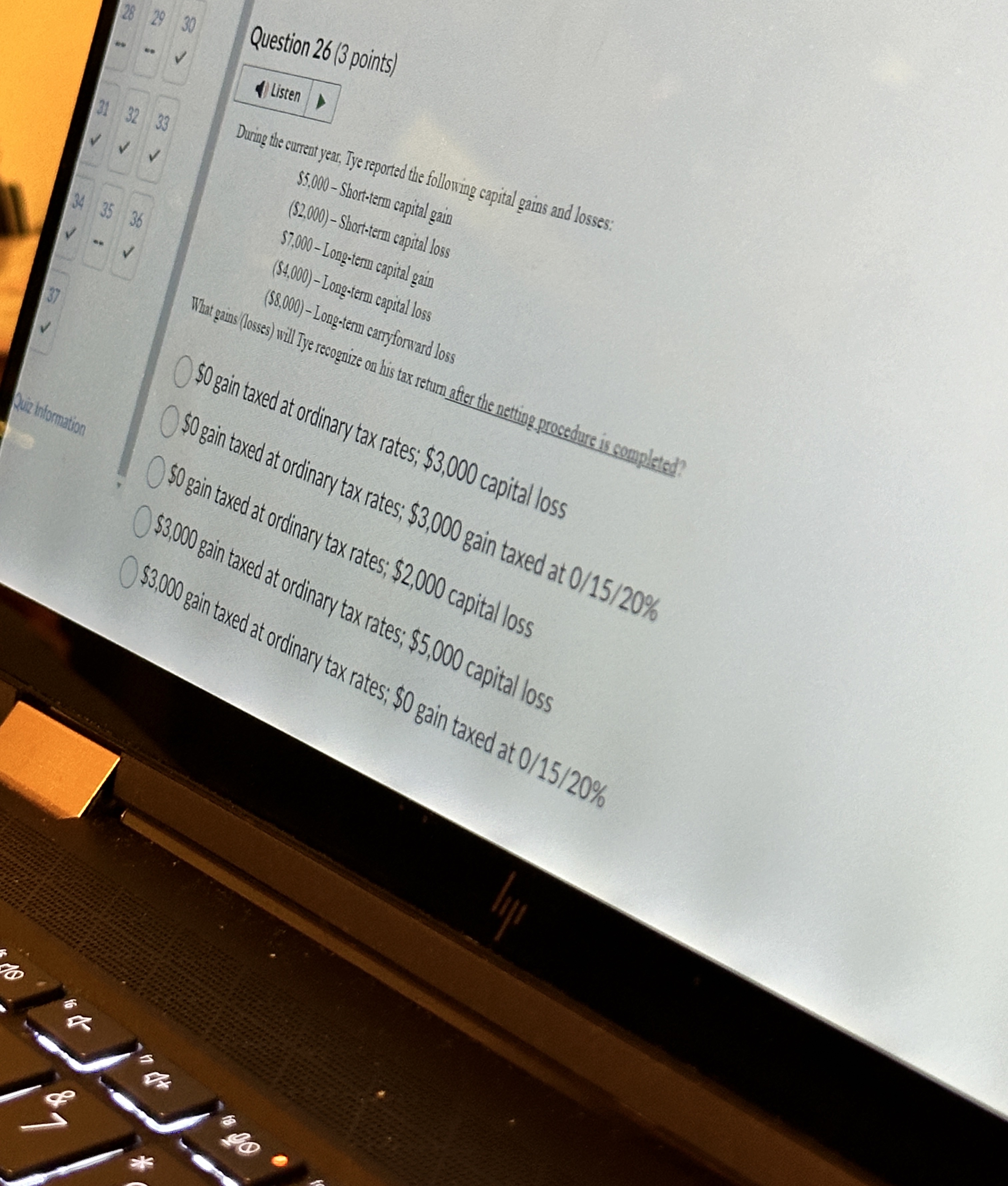 Solved Question 26(3points)1 ﻿isstenS5,000- ﻿Storr.terem | Chegg.com