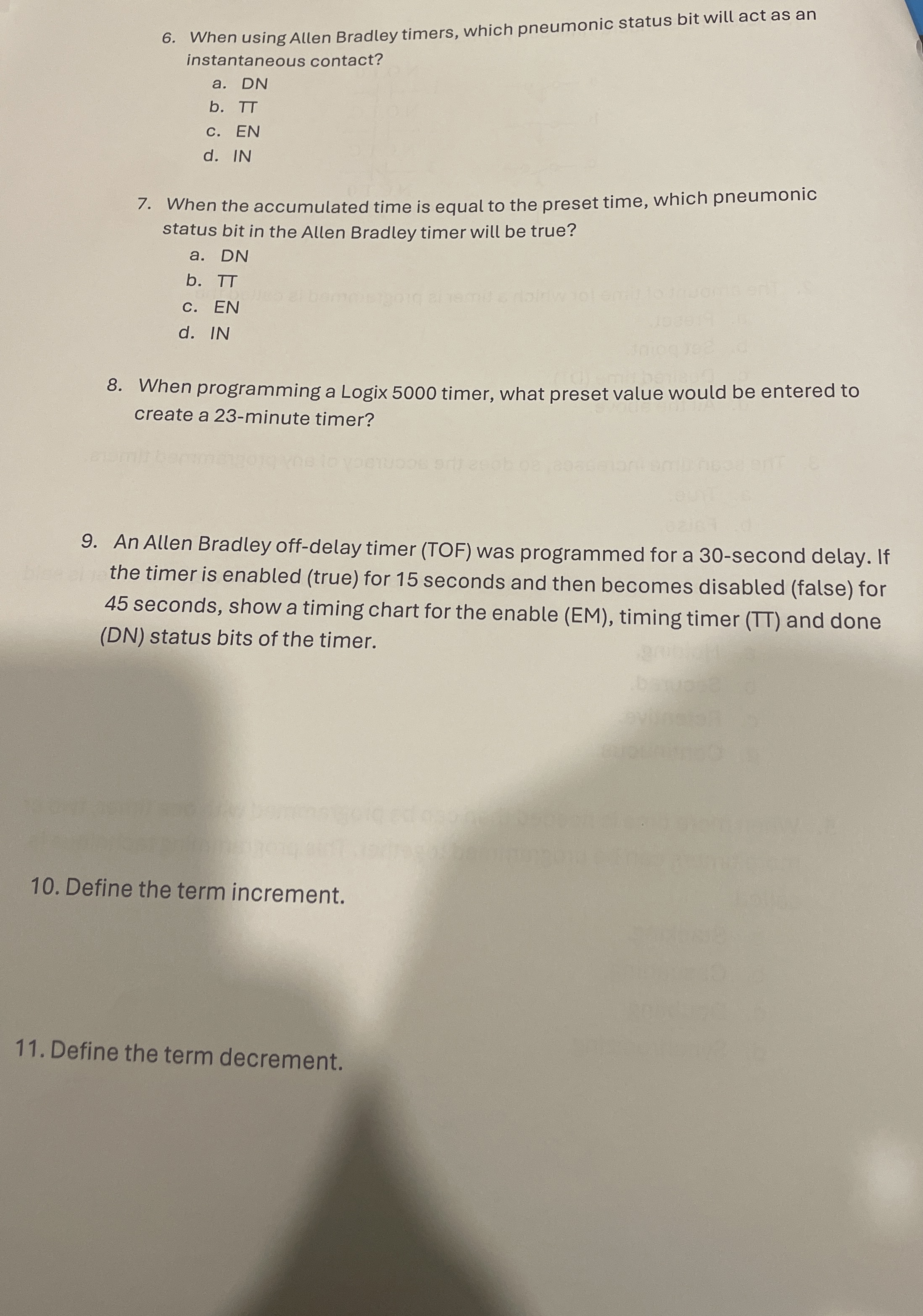 Solved When using Allen Bradley timers, which pneumonic | Chegg.com
