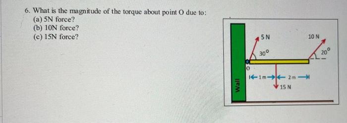Solved 6. What is the magnitude of the torque about point O | Chegg.com