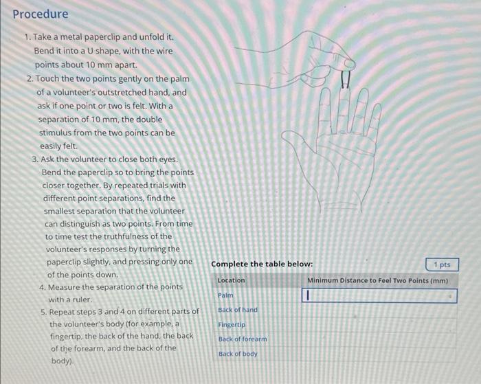 Solved 1. Take a metal paperclip and unfold it. Bend it into | Chegg.com