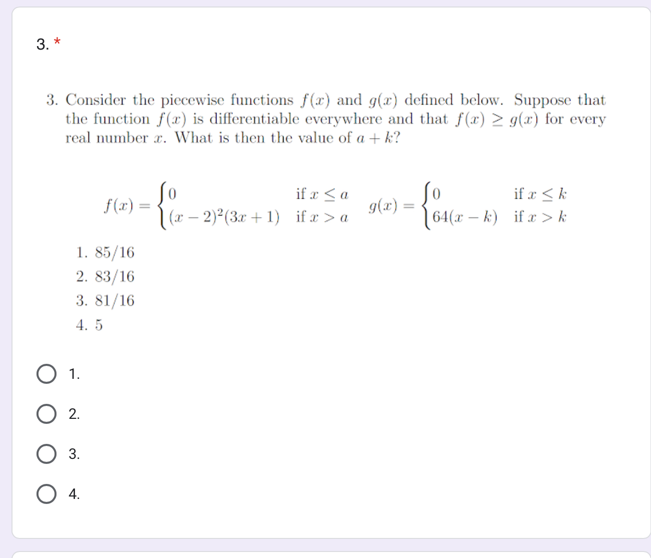 Solved Consider the piecewise functions f(x) ﻿and g(x) | Chegg.com