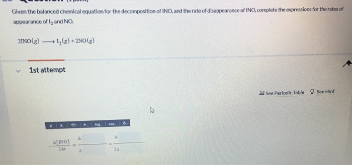Solved Given the balanced chemical equation for the | Chegg.com